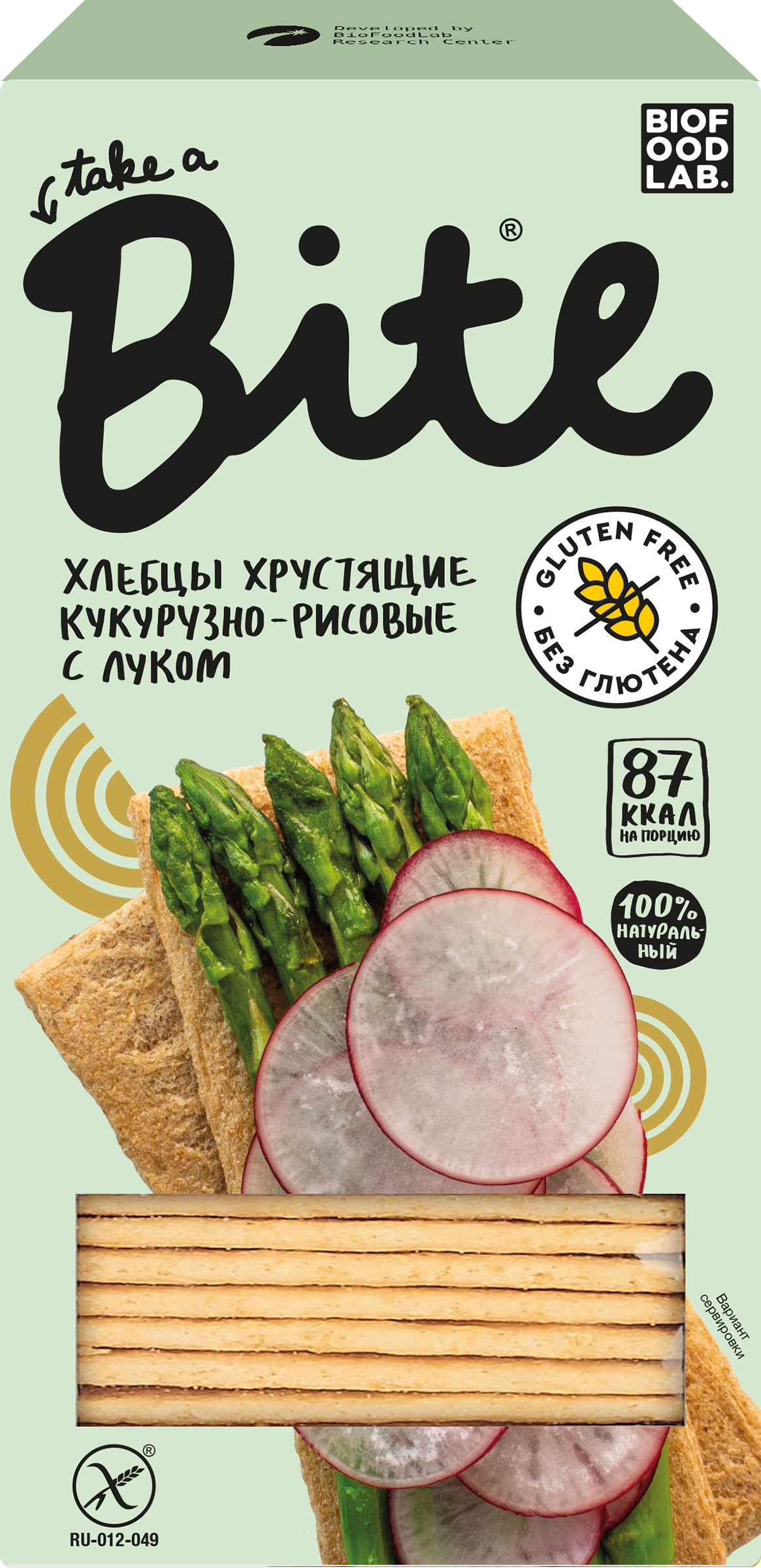 Хлебцы кукурузно-рисовые безглютеновые TAKE A BITE с луком, 150г ...