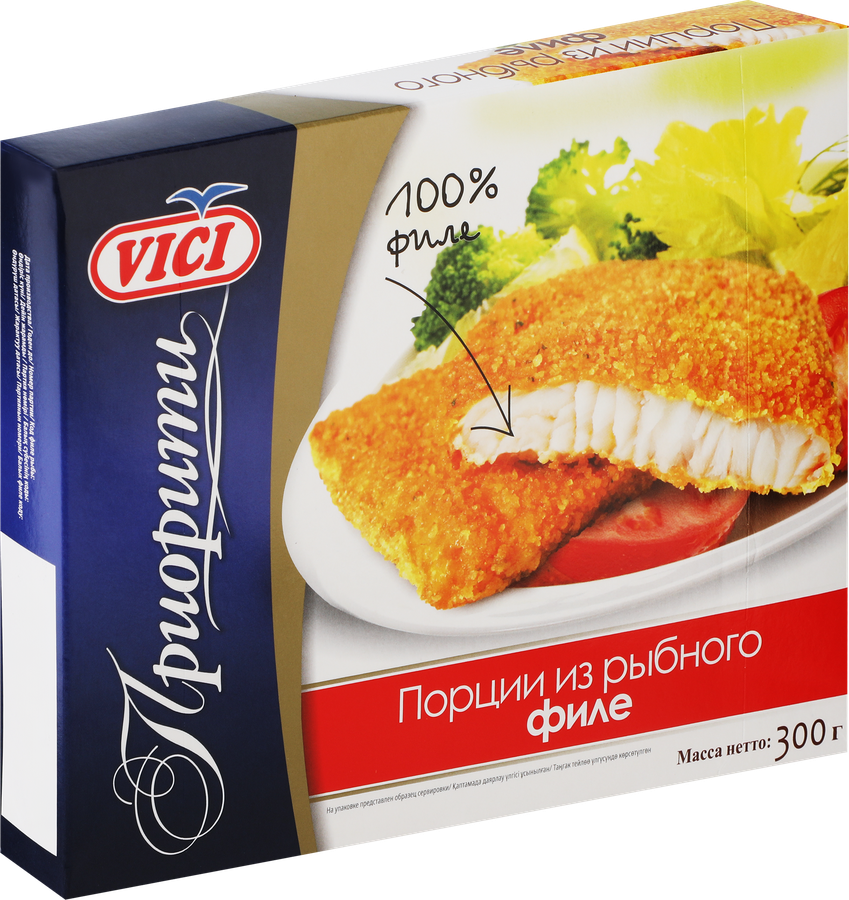 Минтай VICI порции филе в панировке, 300г купить в Москве и МО с доставкой на дом в интернет ...